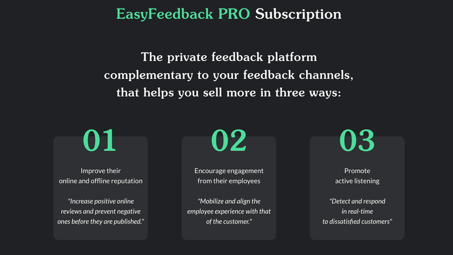 EasyFeedback PRO Platform